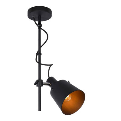Lucide Quinny Modern Tall Ceiling Spotlight - 1xE27 - Black | DIY at B&Q