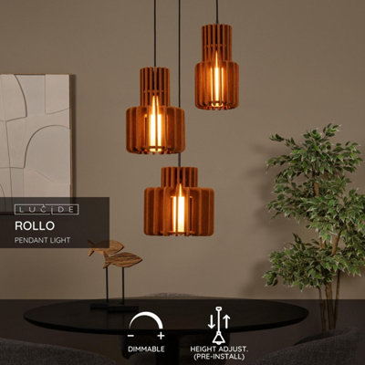 Lucide Rollo Pendant light - 3xE27 - Terracotta