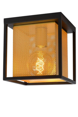 Lucide Sansa Modern Flush Ceiling Light - 1xE27 - Black