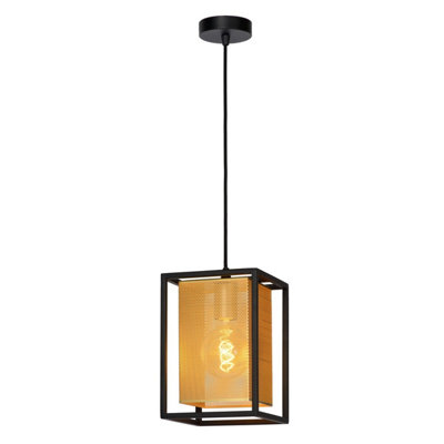 Lucide Sansa Modern Pendant Light - 1xE27 - Black | DIY at B&Q