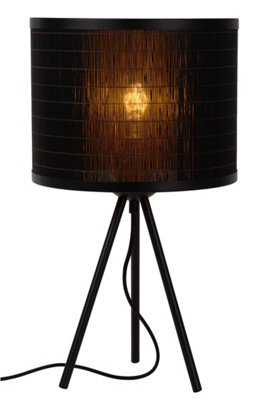 Lucide Tagalog Scandinavian Table Lamp 26cm - 1xE27 - Black | DIY at B&Q
