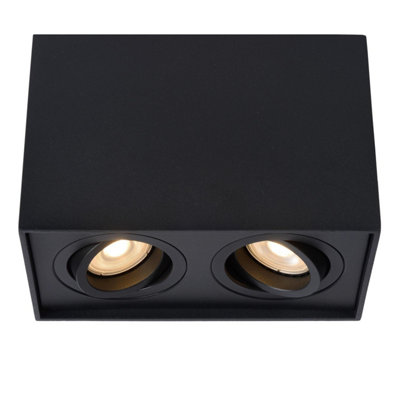 Lucide Tube Modern Rectangle Surface Mounted Ceiling Spotlight - 2xGU10 ...