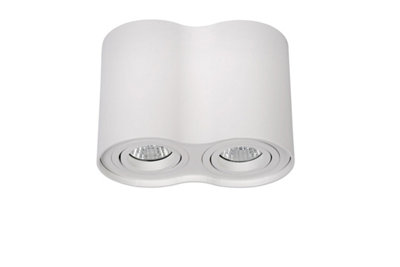 Lucide Tube Modern Surface Mounted Ceiling Spotlight - 2xGU10 - White