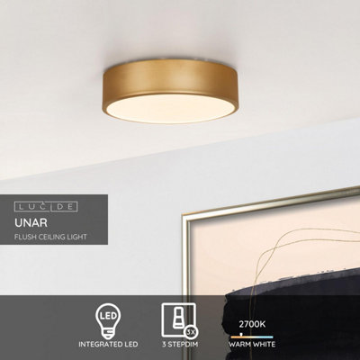 Lucide Unar Modern Flush Ceiling Light 20cm - LED Dim. - 1x12W 2700K ...