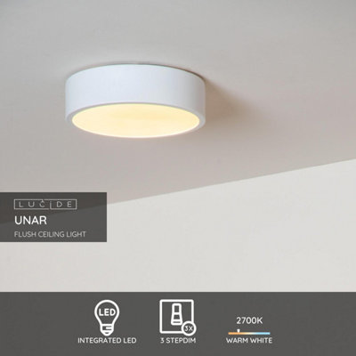 Lucide Unar Modern Flush ceiling light 20cm - LED Dim. - 1x12W 2700K ...
