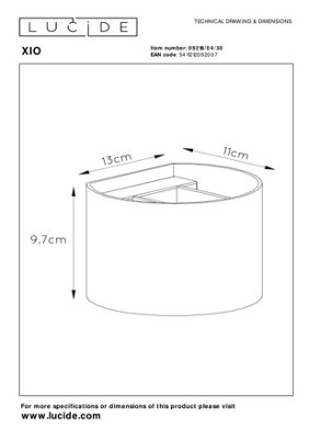 Lucide Xio Modern Up Down Wall Light - LED Dim. - G9 - 1x3,5W 2700K - Black