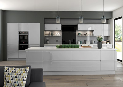 LUCIDO PAINTED GLOSS LIGHT GREY DRAWER 140X296