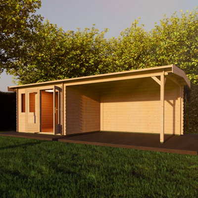 Lugarde Woodpro Premium Richmond Log Cabin - 7m x 3m - Double Glazed ...