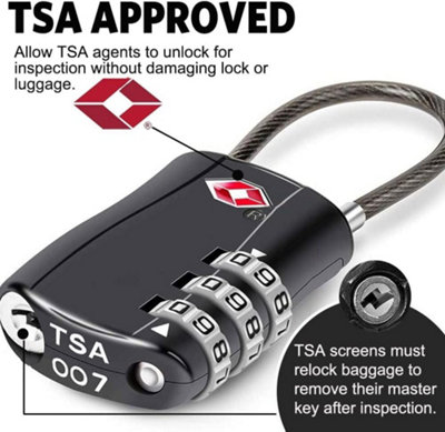 Luggage Lock Zinc Alloy Security Padlock 3 Dial Combination Travel ...