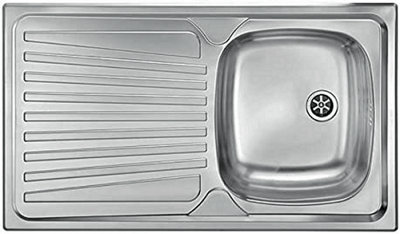 Luisina Bach 1.0 Bowl Monopress Stainless Steel Kitchen Sink With Drainer