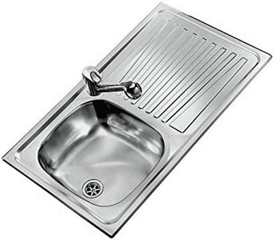 Luisina Bach 1.0 Bowl Monopress Stainless Steel Kitchen Sink With Drainer