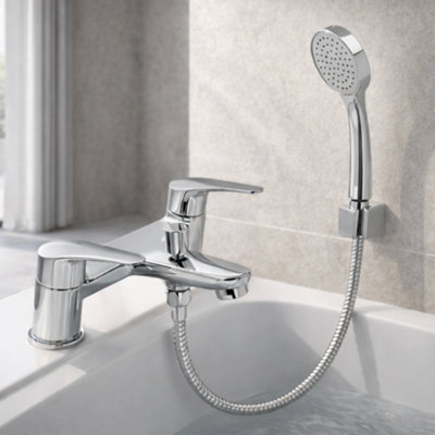 Lujo Chrome Bath Shower Mixer Tap, Complete Kit with Hose, Handset and ...