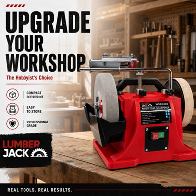 Lumberjack 200mm Professional Wet Stone Sharpener System Includes ...