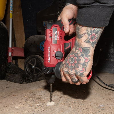 Lumberjack 20V Brushless SDS Drill 1x 4Ah Battery, Fast Charger & Small ...