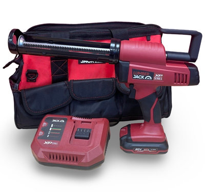 Lumberjack 20V Caulking Gun 1x 2Ah Battery, Fast Charger & Carry Bag
