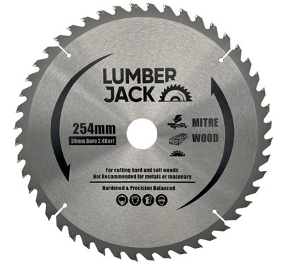 Lumberjack 254mm 48 Tooth Table & Mitre Circular Saw Blade 30mm bore ...