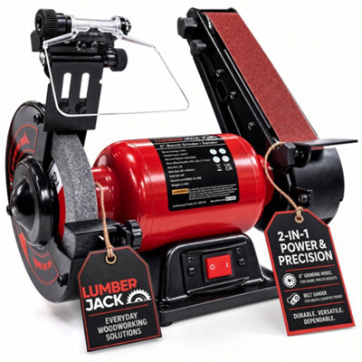 Lumberjack Bench Top Grinder Linisher Belt Sander with LED Work Light ...