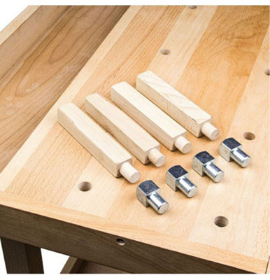 Lumberjack Heavy Duty Solid Wooden Woodworking Work Bench with 1 x ...