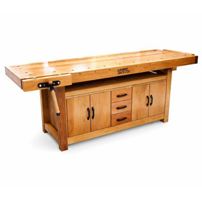 Lumberjack Professional Cabinet Work bench with Dual Vices, Storage ...