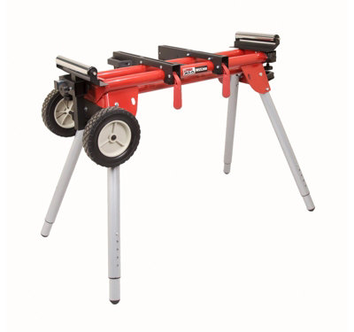 Lumberjack Universal Mitre Saw Stand with Folding Adjustable Legs Extensions Wheels