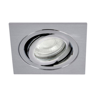 Lumiere Chrome Effect Recessed Tiltable Square LED Downlight, IP65 Fire ...