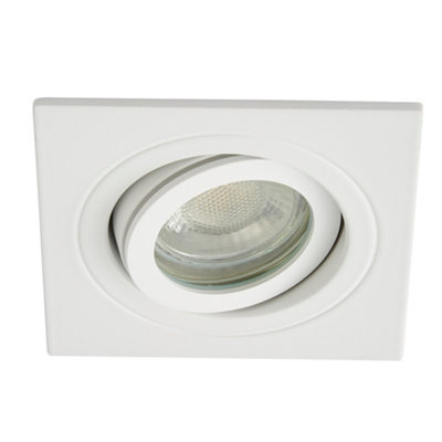 Lumiere White Effect Recessed Tiltable Square LED Downlight, IP65 Fire ...