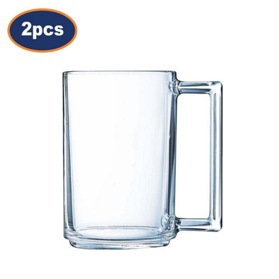 Luminarc Coffee Mug Clear Glass Stackable 320ml Cups Choco Hot Cold ...