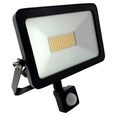Lumineux 430101-PIR Frankly LED Floodlight Fitting with PIR - 30W (Black)