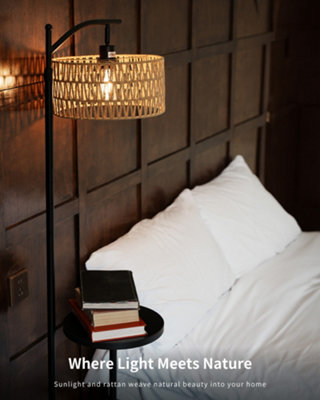 LuminexDesigns Adjustable Floor Lamp with Shelf - 152-176CM Black ...