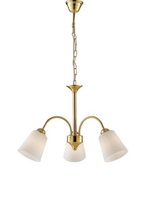 Luminosa 3 Light Multi Arm Pendant Ceiling Light Gold Glass Shades ...