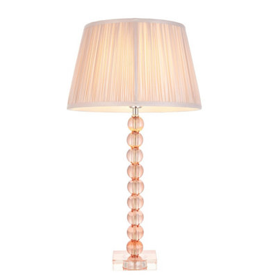 Luminosa Adelie & Freya Base & Shade Table Lamp Blush Crystal Glass ...