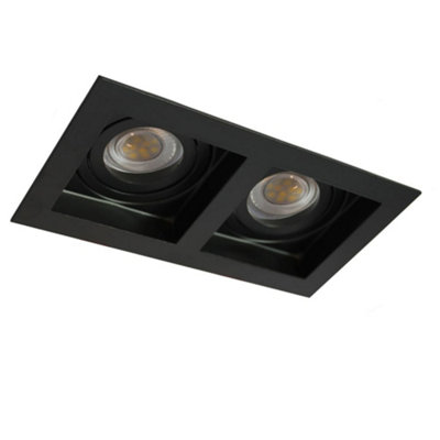 Luminosa Akrah Rectangular Recessed Downlight Spotlight Black
