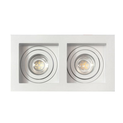 Luminosa Akrah Rectangular Recessed Downlight Spotlight White