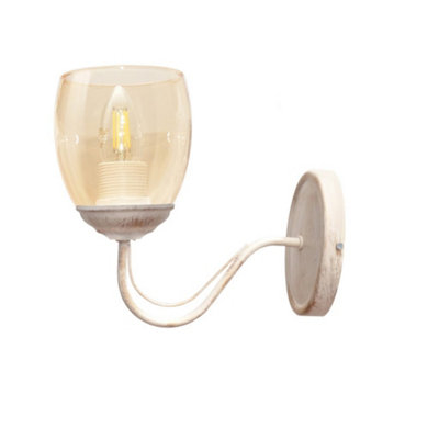 Luminosa Allena Wall Lamp White, Gold, Amber 10cm