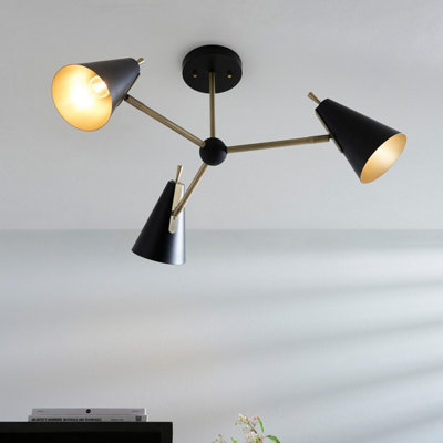 Luminosa Alta Multi Arm Lamp Semi Flush Ceiling Lamp, Matt Antique ...