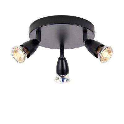 Luminosa Amalfi Ceiling Spotlight Clusters 3 Light Matt Black Paint at B&Q