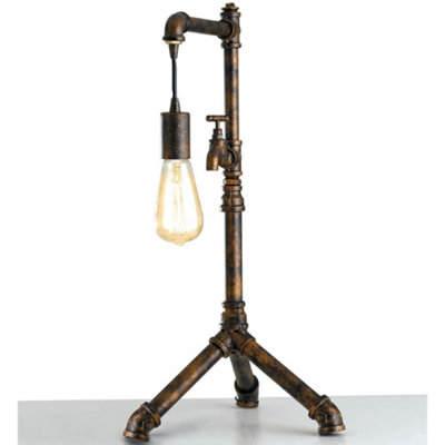 Luminosa AMARCORD Industrial Table Lamp Rust 41x61x30cm