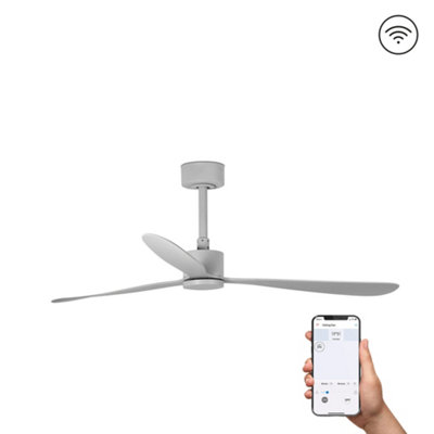 Luminosa Amelia Large Grey Ceiling Fan Smart, 6 Speed | DIY at B&Q
