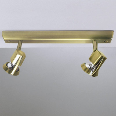 Luminosa Arco 2-Light Ceiling Bar Light Brushed Brass