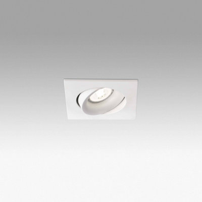 Luminosa Arg 1 Light Square Tiltable Recessed Spotlight White, GU10 ...