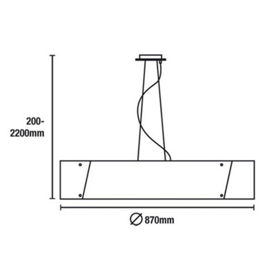 Luminosa Argus Pendant Light Black 87cm