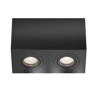 Luminosa Atom Surface Mounted Downlight Black 2xGU10