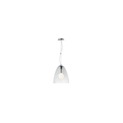 Luminosa Audi 1 Light Dome Ceiling Pendant Clear, E27 | DIY at B&Q