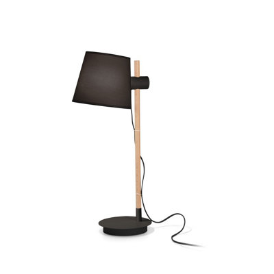 Luminosa Axel Table Lamp With Round Tapered Shade Black | DIY at B&Q