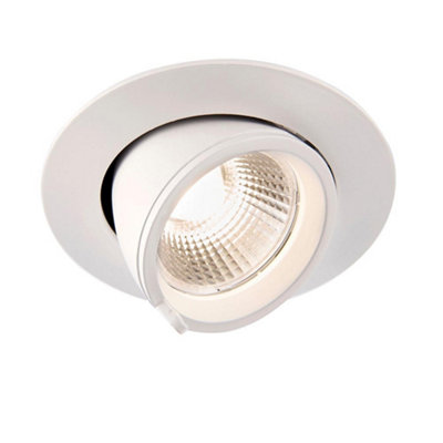 Luminosa Axial LED Indoor Recessed Downlight Tilt Matt White Paint ...