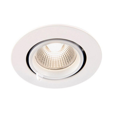 Luminosa Axial LED Indoor Recessed Downlight Tilt Matt White Paint ...