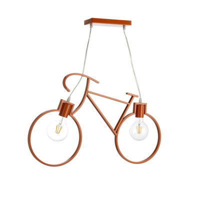 Luminosa Bike Pendant Ceiling Light, Orange | DIY at B&Q