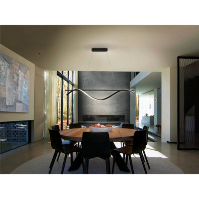 Luminosa Boa Integrated Led Pendant Ceiling Light Matt Black 3000K ...