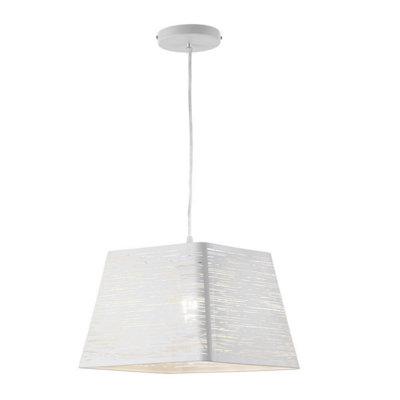 Luminosa Bobby Pendant Ceiling Light, White | DIY at B&Q