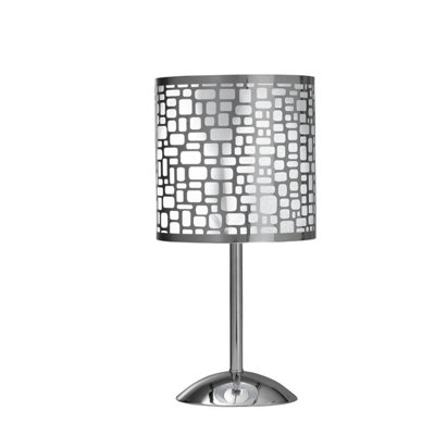 Luminosa Bruce Table Lamp With Round Shade, Silver